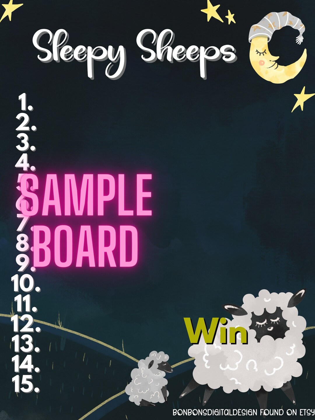 Sleepy Number Bingo, Free Spot Bingo, PYP, WTA, HR, High Roller - Etsy