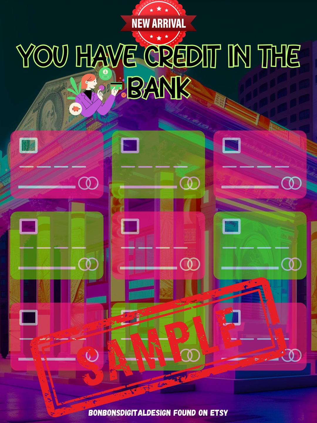 Neon Credit Bingo Board PYP for Digital Bingo Hosting , Piggy Bank BNO ...