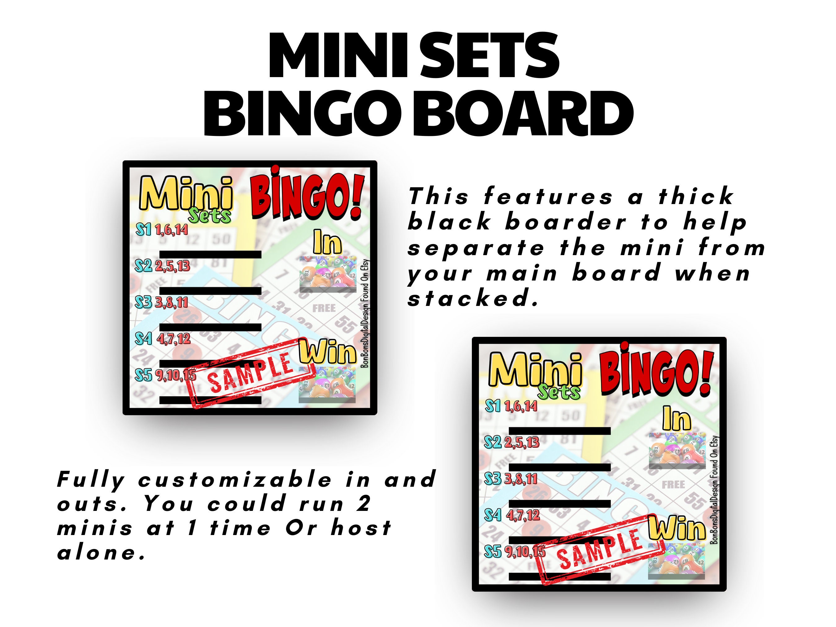 Mini Bingo Sets Bingo Board, Customizable Bingo Board - Etsy