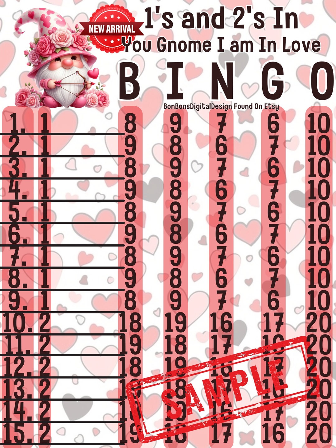 PYP Low WTA 15 Line Bingo Board, PYP Bingo Board, Valentines Bingo - Etsy