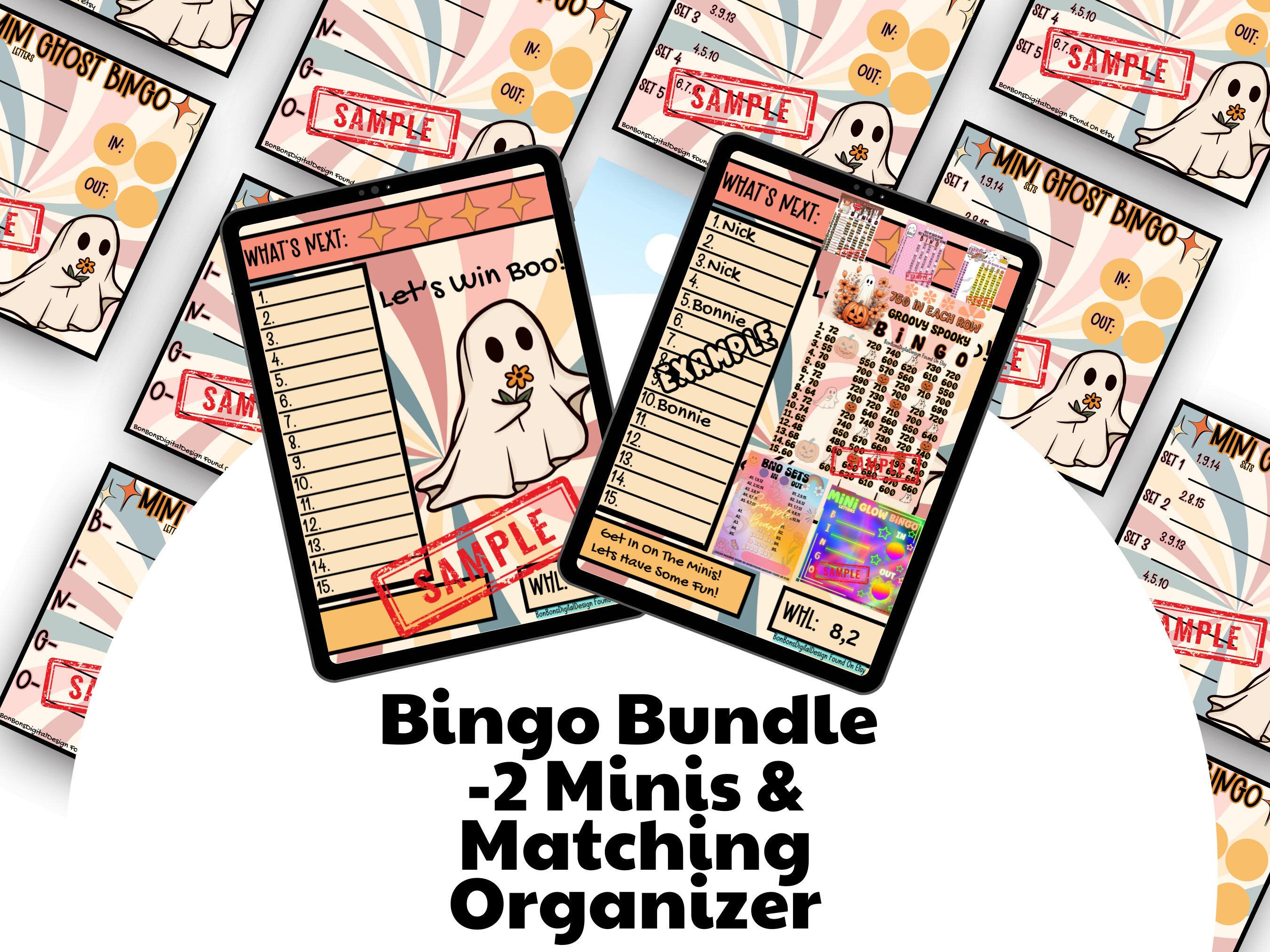 Mini Bingo Letters Sets and Organizer Bingo Board Bundle, Customizable ...