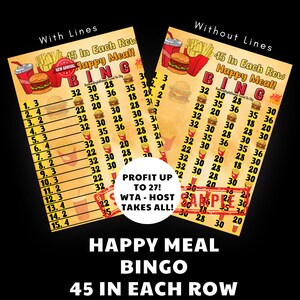 45 PYP WTA 15 Line Bingo Board, 45 in Each Row Bingo - Etsy