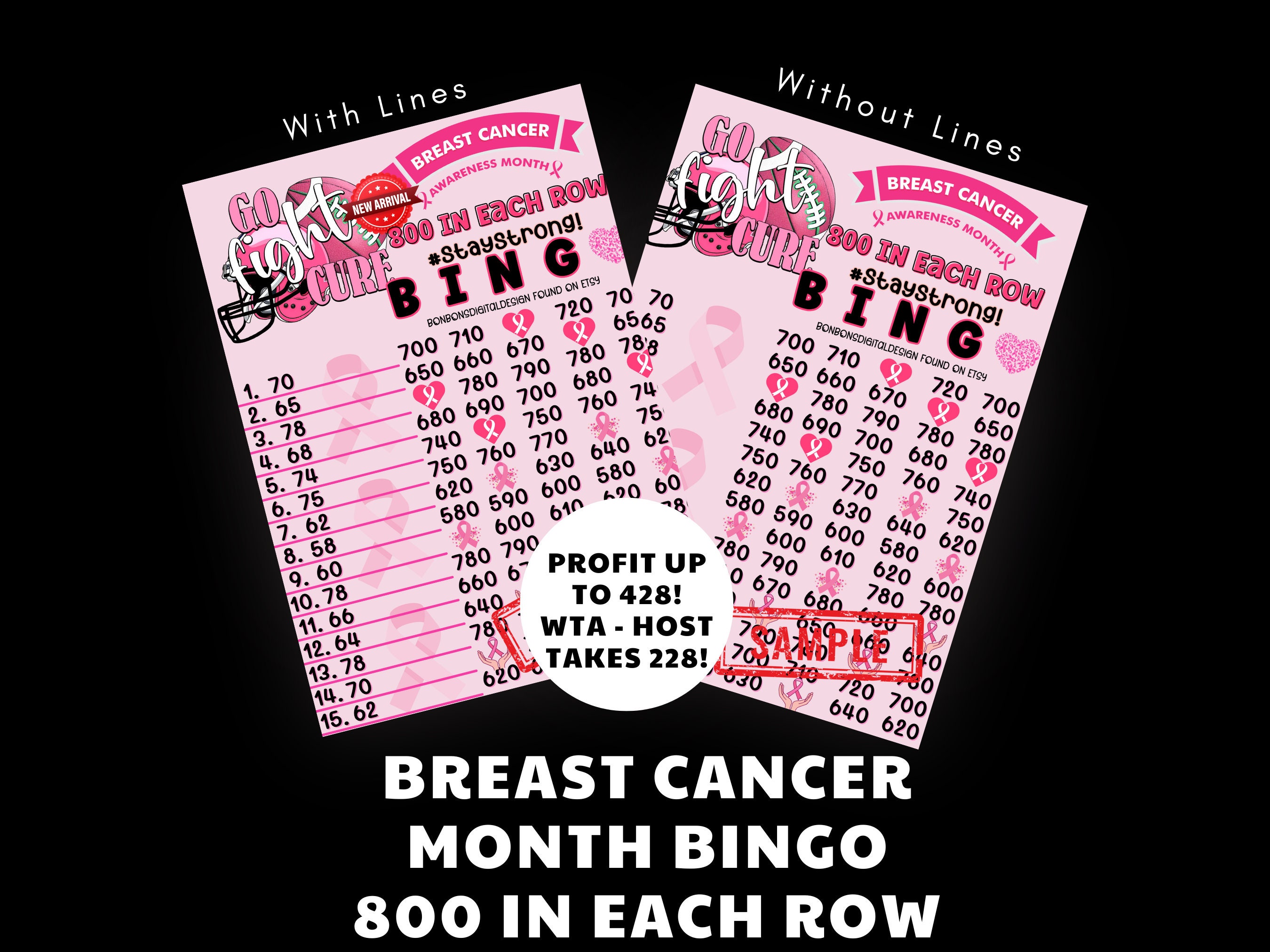 800 HR PYP Pro WTA 15 Line Bingo Board 800 in Each Row High - Etsy