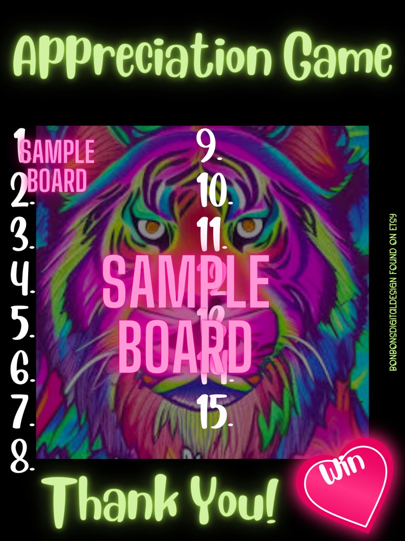 Thank You 15 Line Bingo Board, Appreciation Bingo Board - Etsy