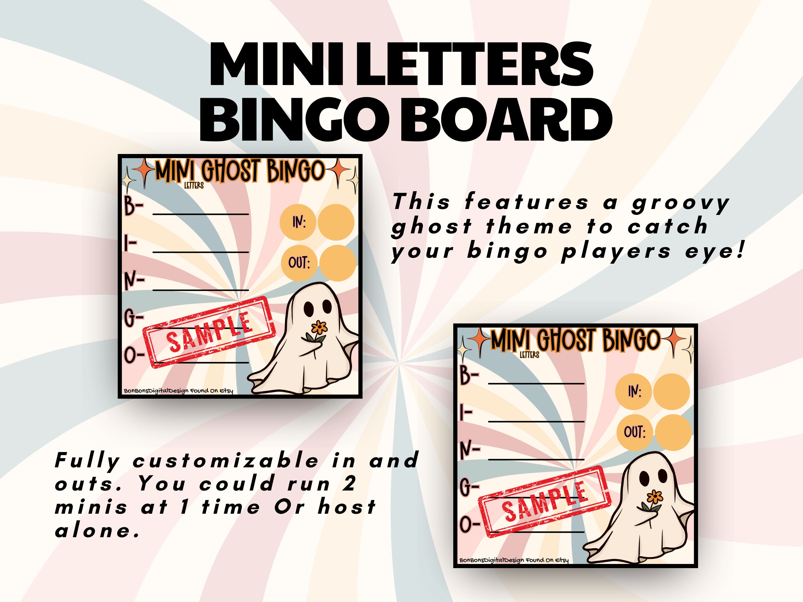 Mini Bingo Letters Sets and Organizer Bingo Board Bundle, Customizable ...