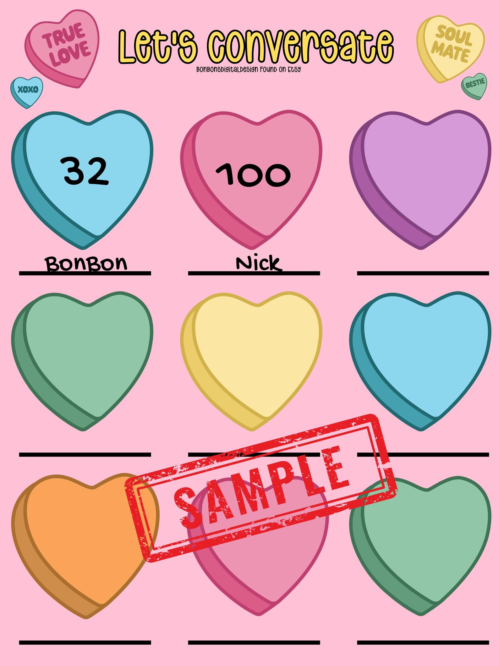 Valentines Credit Bank Bingo Board for Digital Online Bingo Board ...