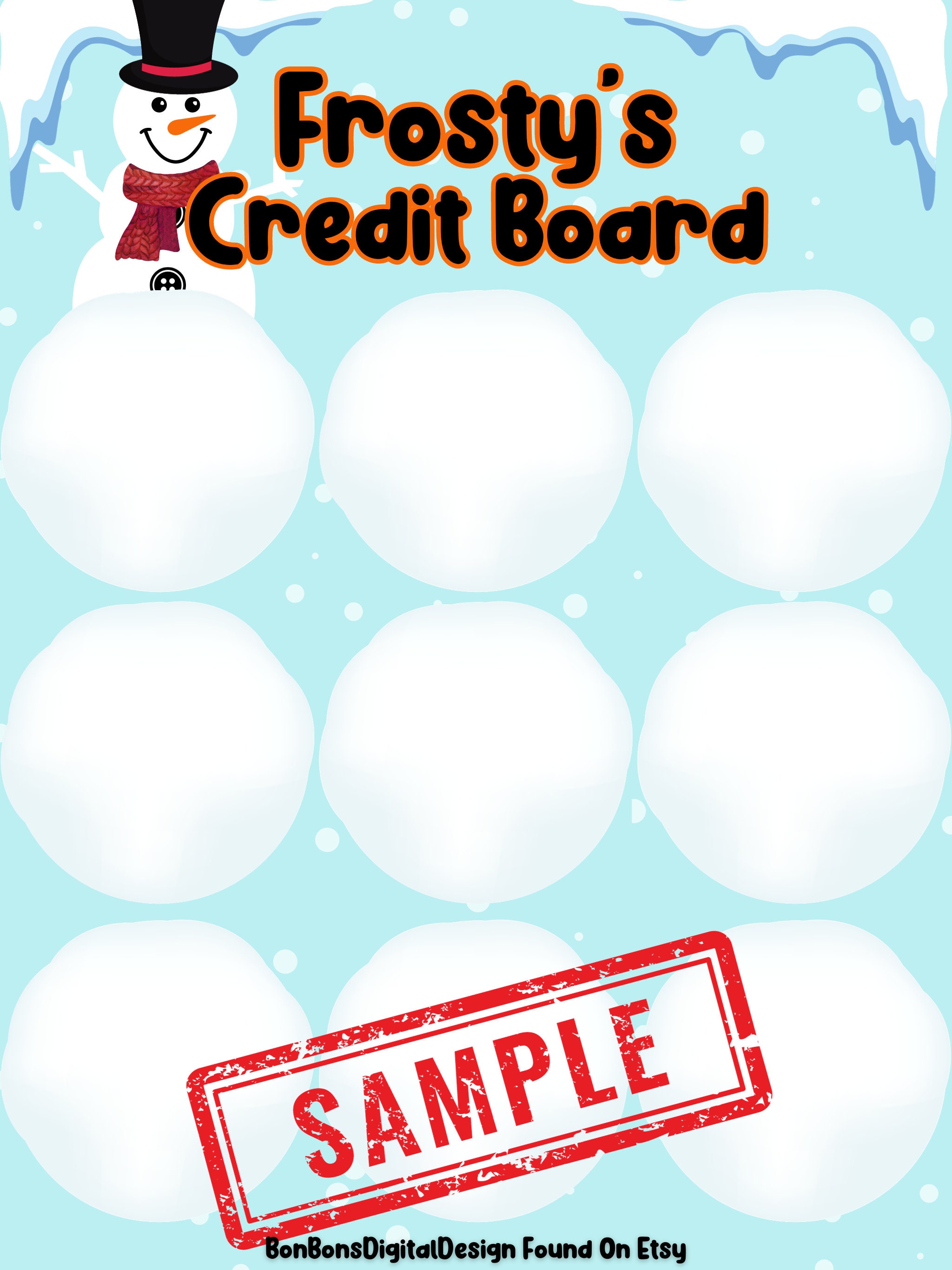 Credit Board for Digital Bingo Board Hosting , Christmas Credit Board ...