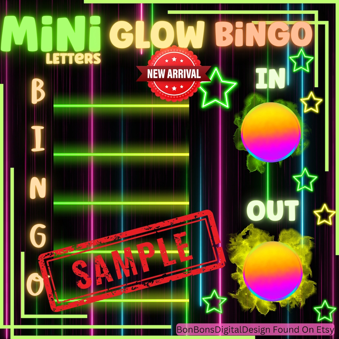 Glow Mini Letters Bingo Board for Online Bingo Hosting, Bingo Boards ...