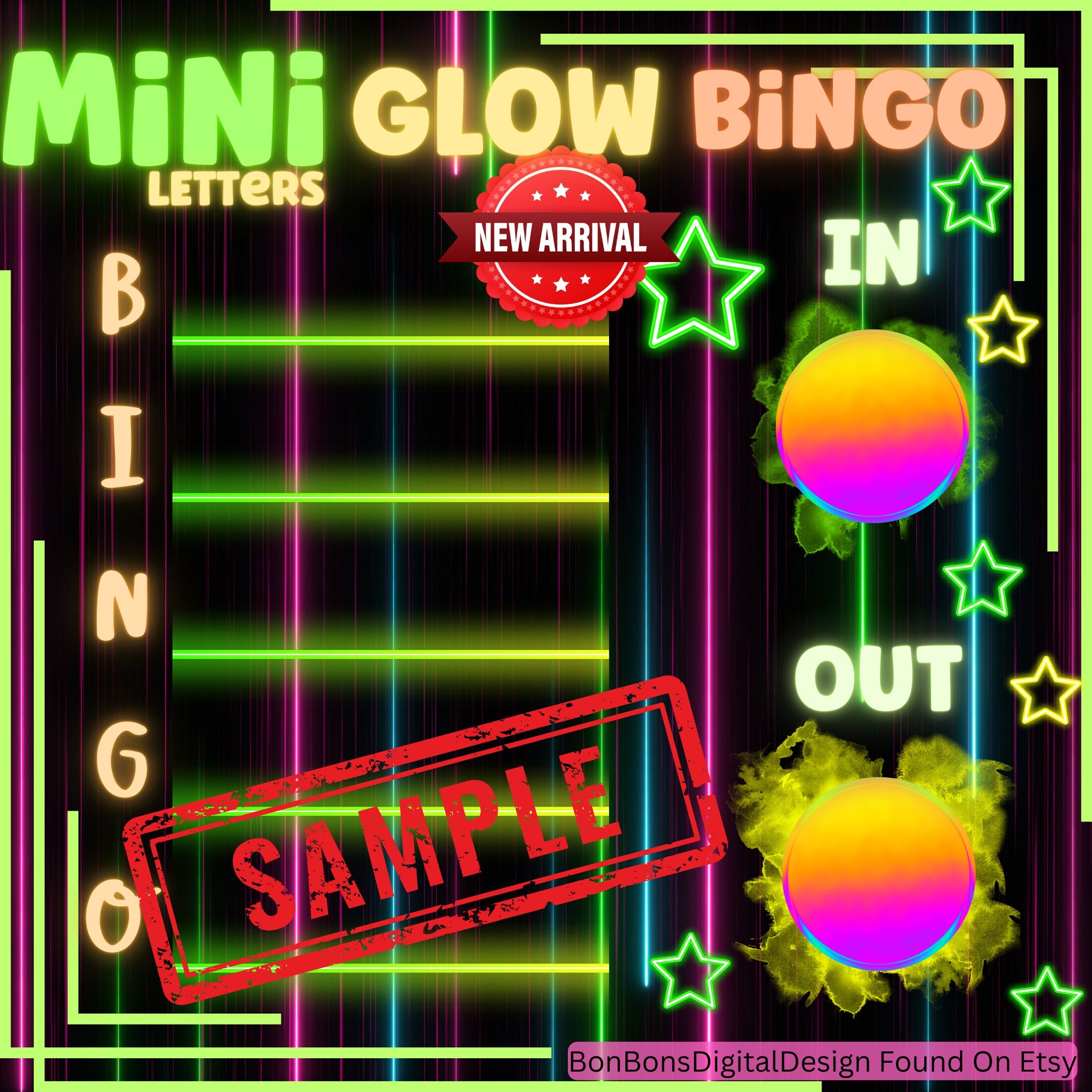 Glow Mini Letters Bingo Board for Online Bingo Hosting, Bingo Boards ...
