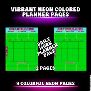 Vibrant Neon Planner Pages and Covers for Goodnotes, Daily Life Tracker ...