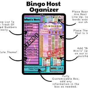 Bingo Host Organizer Template for 15 Line Bingo Board , WTA PYP Pro HR ...