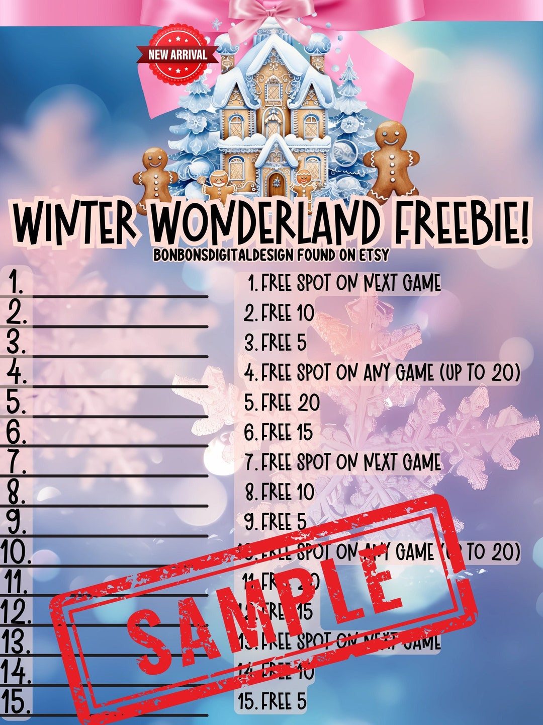Winter Wonderland PYP Freebie Bingo Board, Customer Appreciation Bingo ...