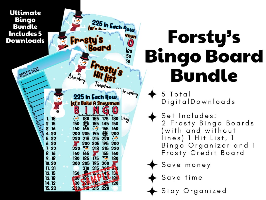 Bingo Board Bundle, Organizer Bingo, WTA PYP 15 Line Pro Group ...