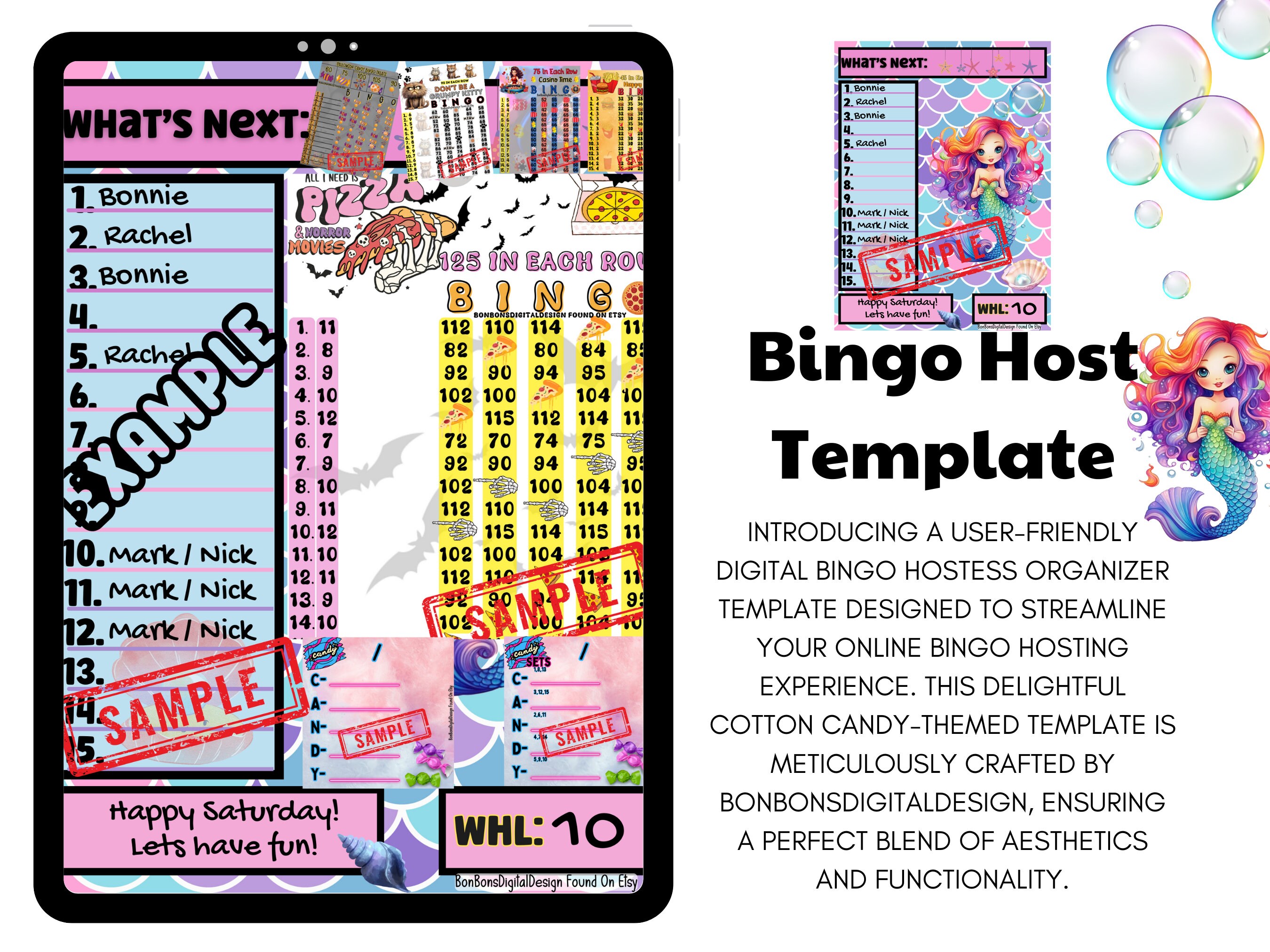 Bingo Host Organizer Template for 15 Line Bingo Board , WTA PYP Pro HR ...