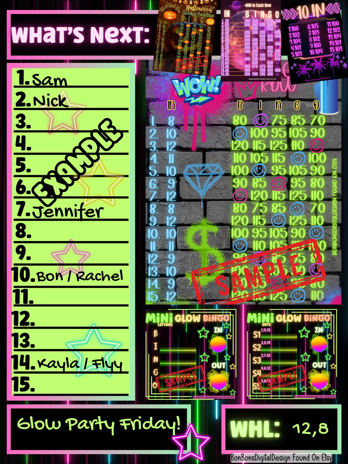 Bingo Host Organizer Template for 15 Line Bingo Board WTA - Etsy