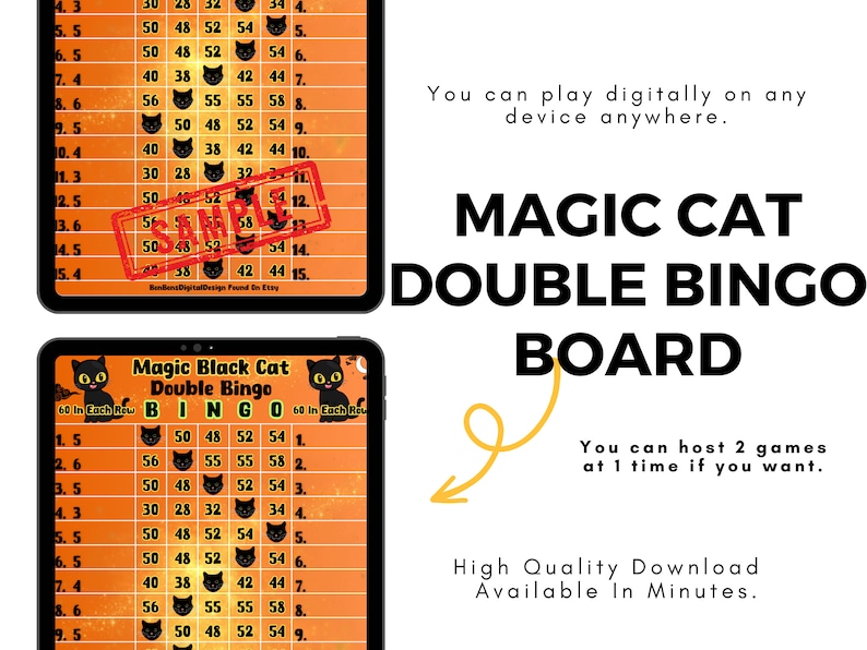Double Bingo 60 PYP Pro WTA 15 Line Bingo Board - Etsy