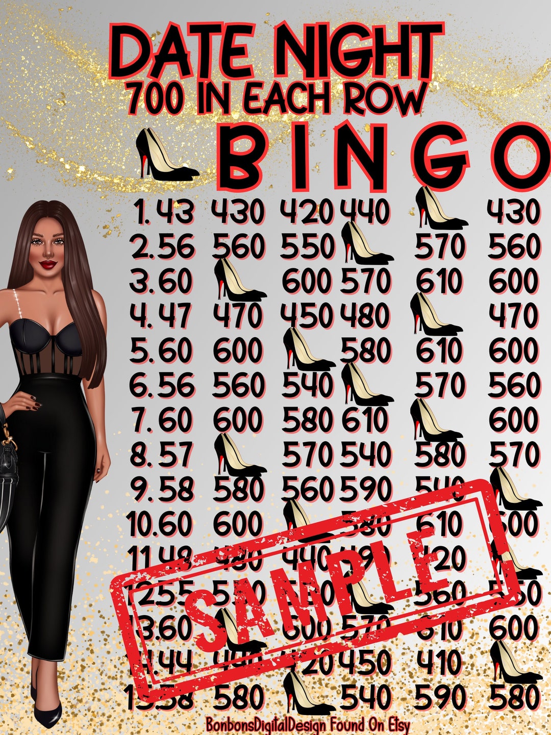 Date Night 700 PYP Profit 15 Line Bingo Board, High Roller Bingo - Etsy