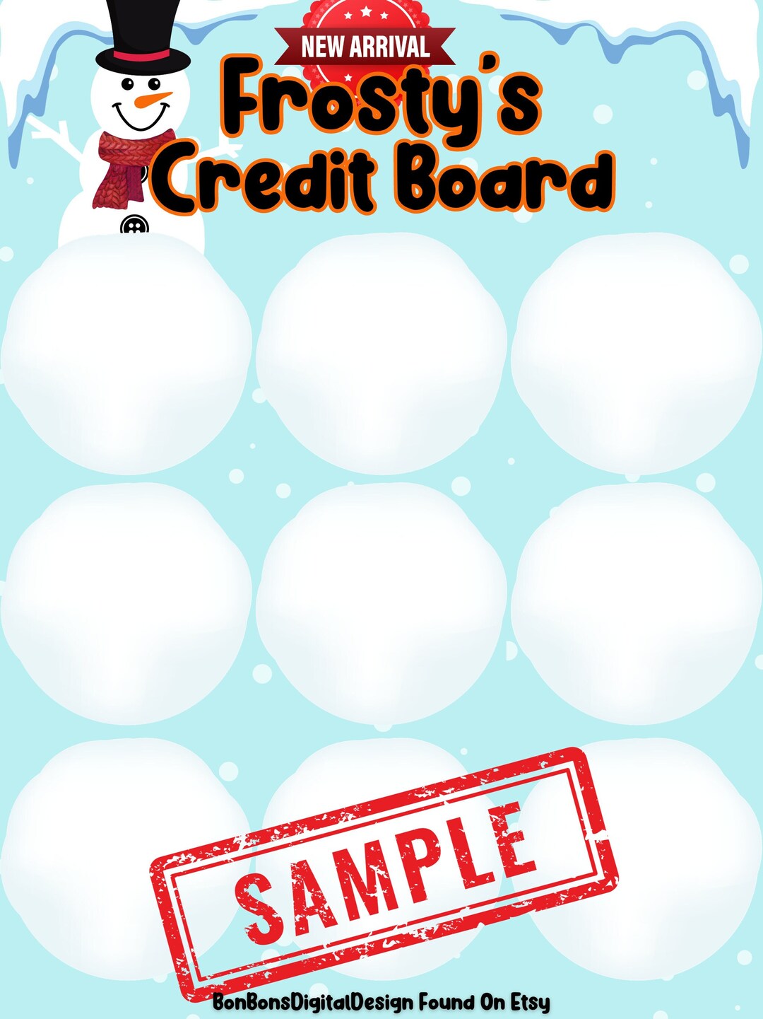 Credit Board for Digital Bingo Board Hosting , Christmas Credit Board ...