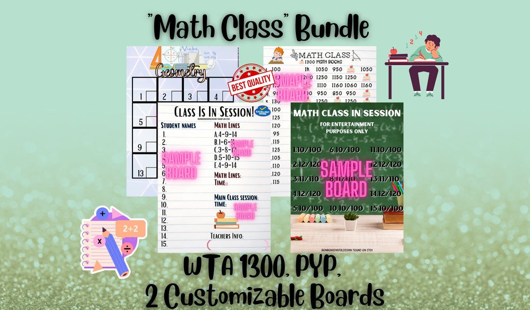 Math Class 4 Board 15 Line Bingo Bundle, PYP Bingo, WTA Bingo Board - Etsy