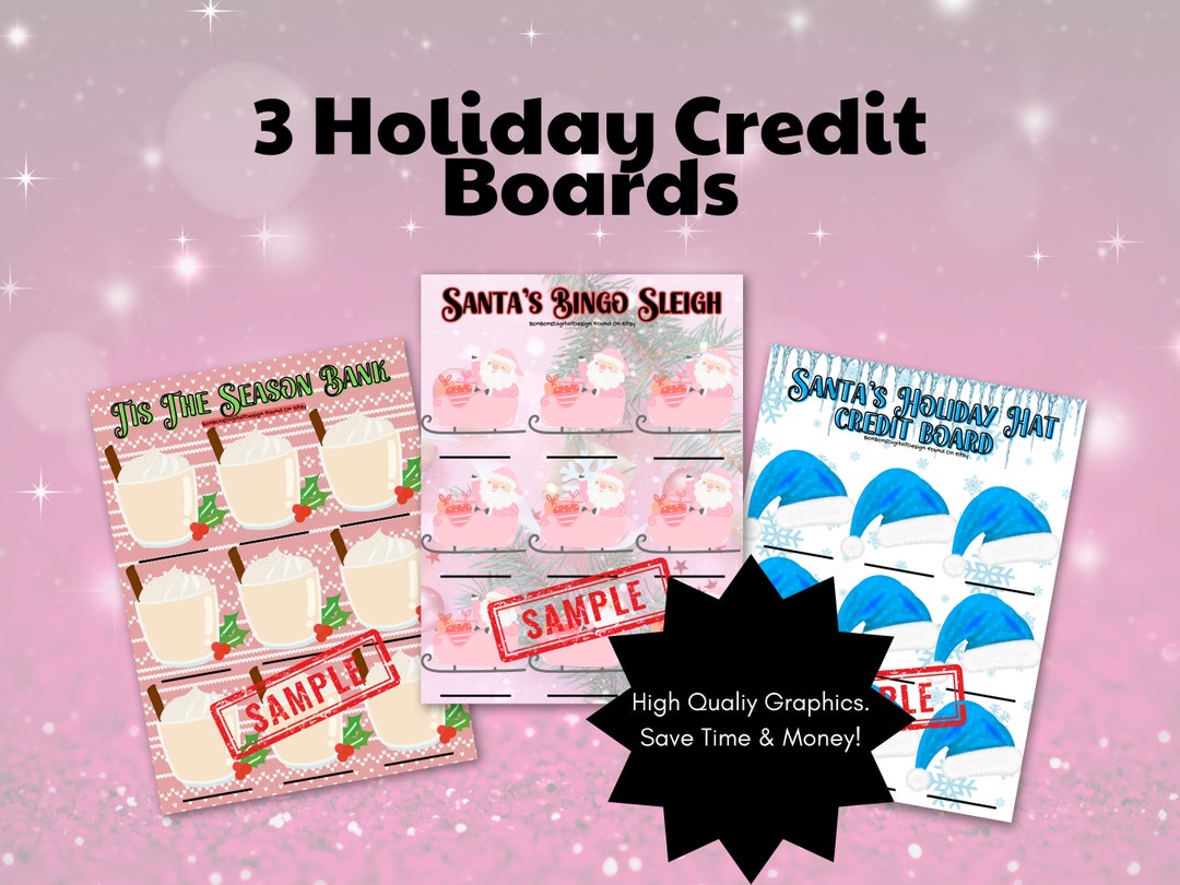 Credit Bingo Board for Digital Online Bingo Board Hosting, Christmas ...