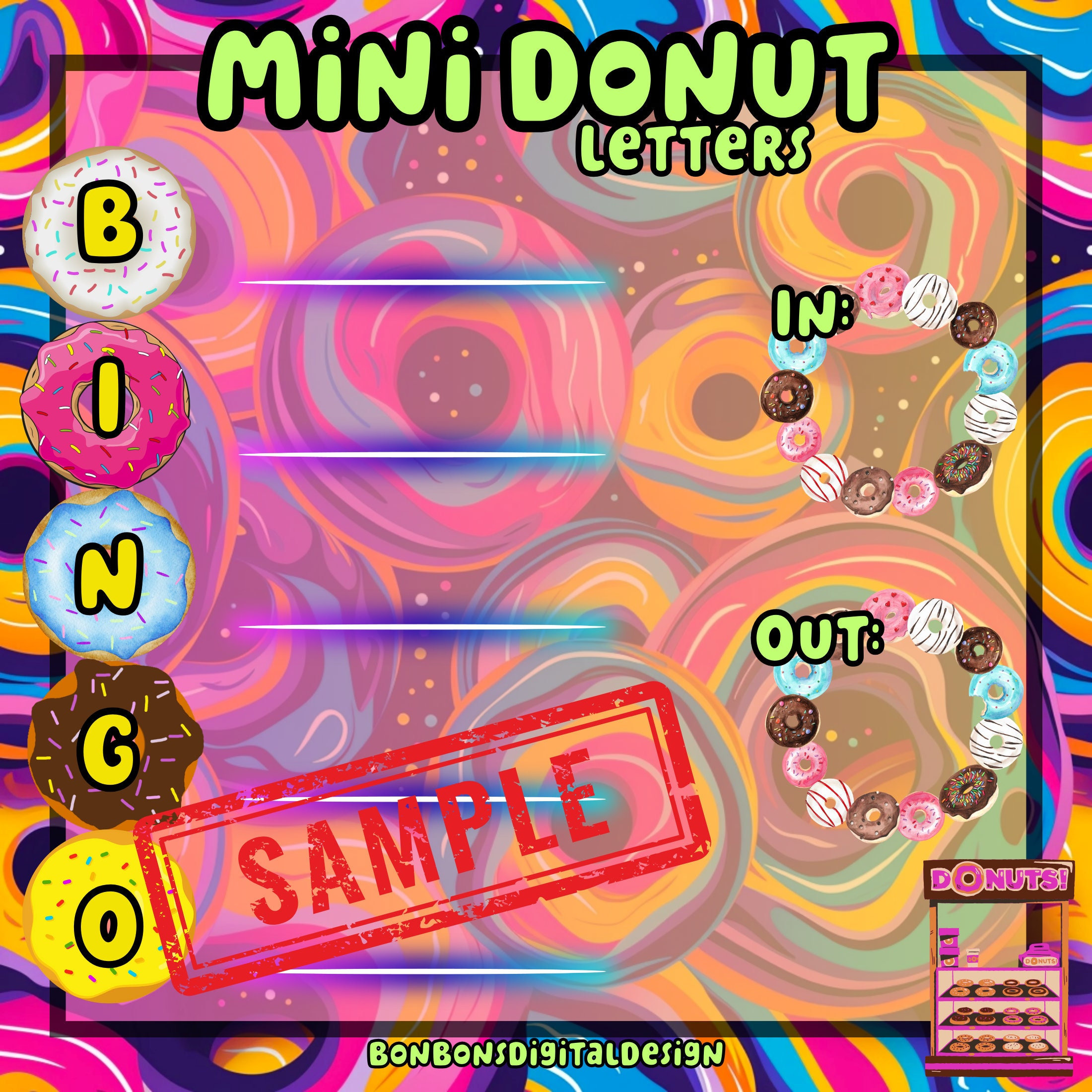 Mini Letters Bingo Board for Online Bingo Hosting, Bingo Boards, WTA ...