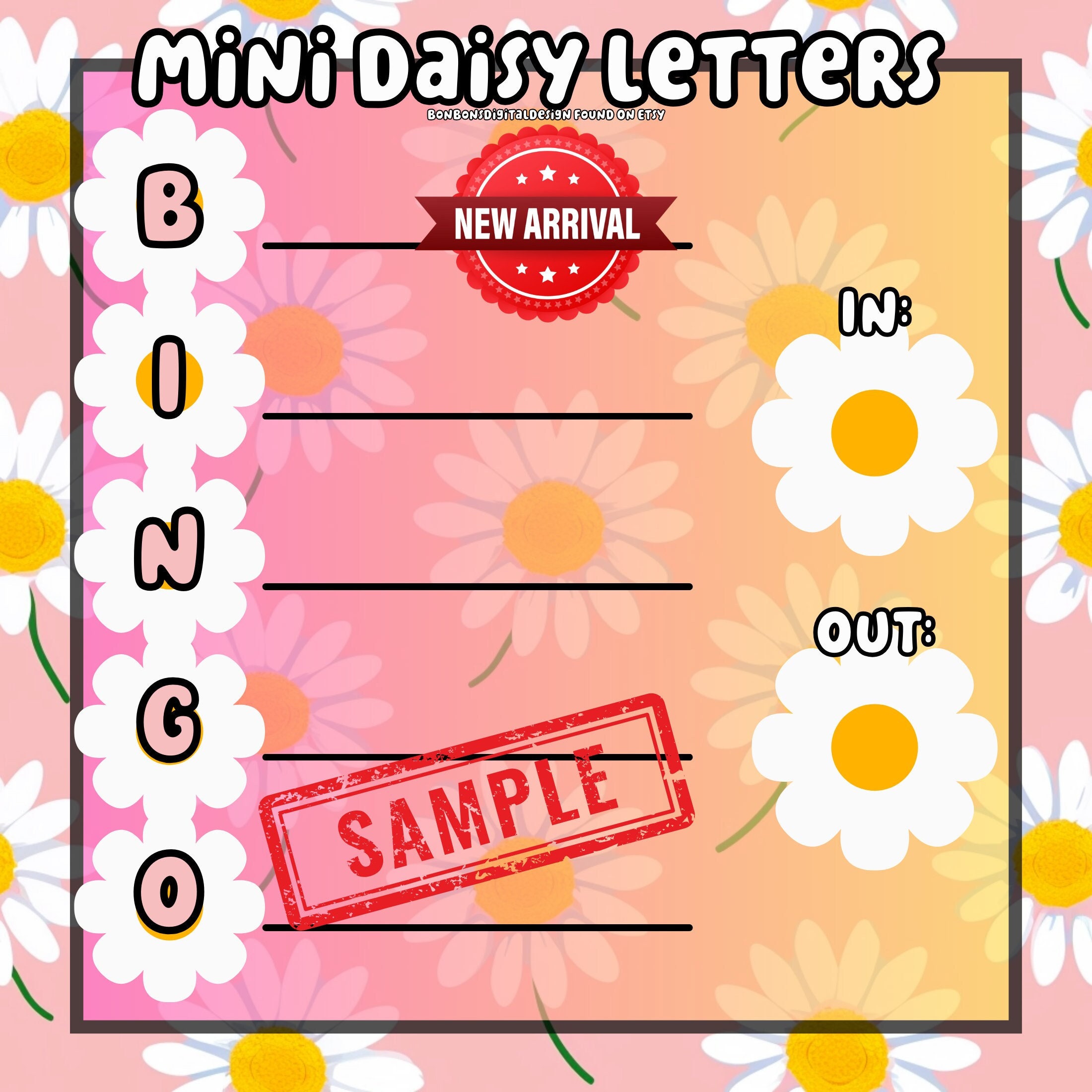 Mini Letters Bingo Board for Online Bingo Hosting, Bingo Boards, WTA ...