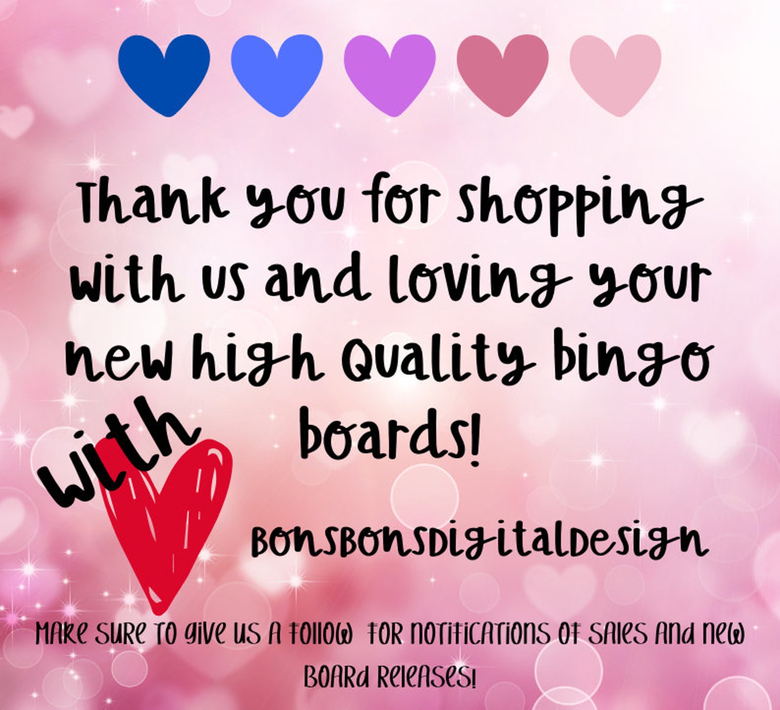 Rainbow Glow 45 in Each Row WTA 15 Line Bingo Board, PYP Bingo Board ...