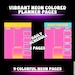 Vibrant Neon Planner Pages and Covers for Goodnotes, Daily Life Tracker ...