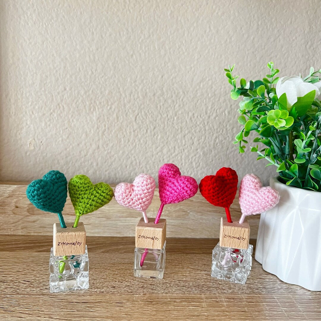 Handmade Love Heart-shaped Reeds Crochet Car Accessories - Etsy