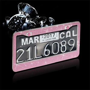 2 Pack Barbie Pink Crystal Bling License Plate Frames With Screw Cap ...