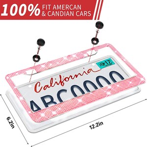 2 Pack Barbie Pink Crystal Bling License Plate Frames With Screw Cap ...