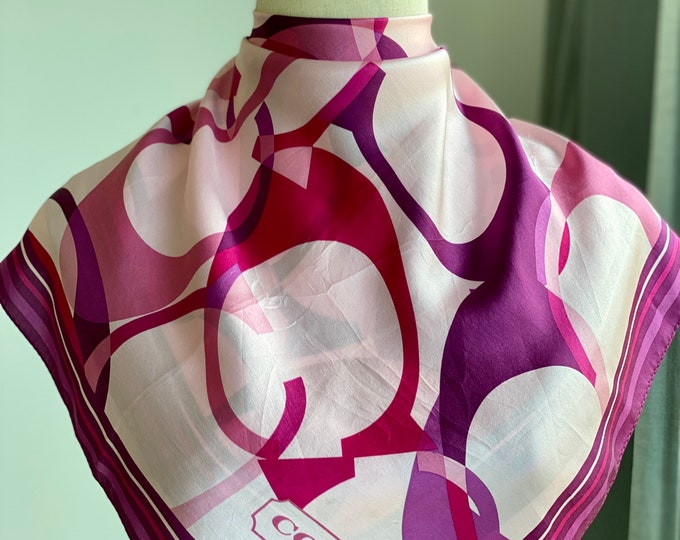 COACH Silk Scarf Vintage SMALL Size 26 Inches - Etsy