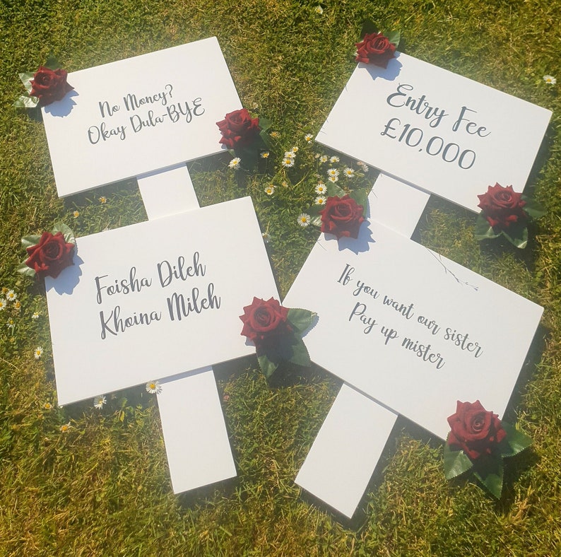 GATE SIGNS Groom/bride Side - Etsy UK