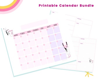 Flexible Monthly Calendar Printable PDF | Digital Download | Blank ...