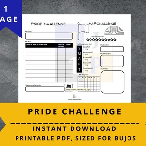 A4 Downloadable Pride Goal Worksheet - Set Your Own Challenge - Pride ...