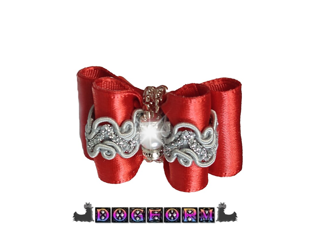 BLING SILVER REGENCY Show Bows for Dogs, Dogform Show Dog Bows, Puppy ...