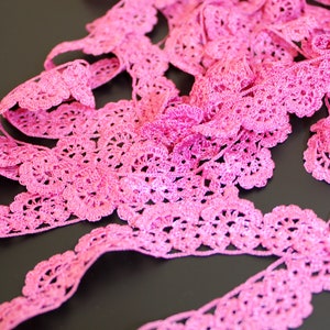 350 Cm Polyester Lace Ribbon, Pink Lace Edge, Floral Lace Edge, Scarf ...