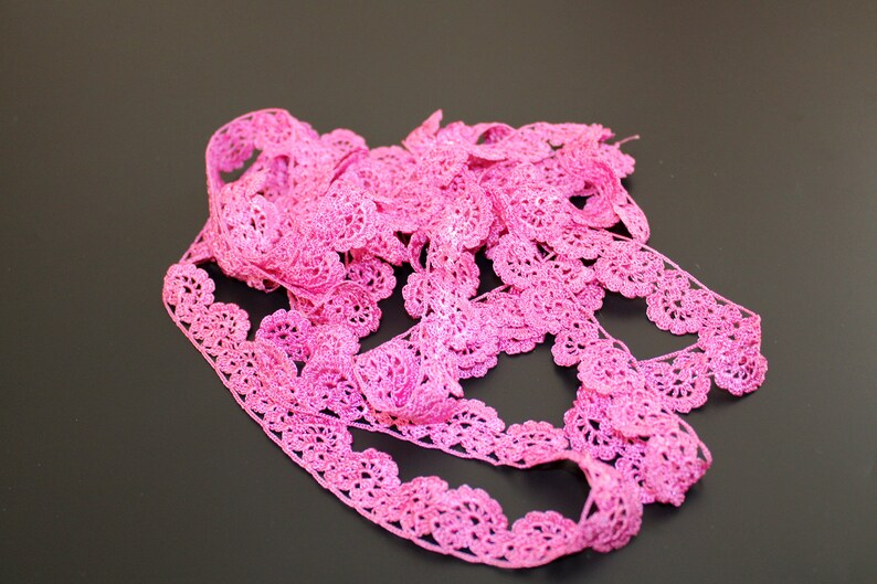 350 Cm Polyester Lace Ribbon Pink Lace Edge Floral Lace - Etsy