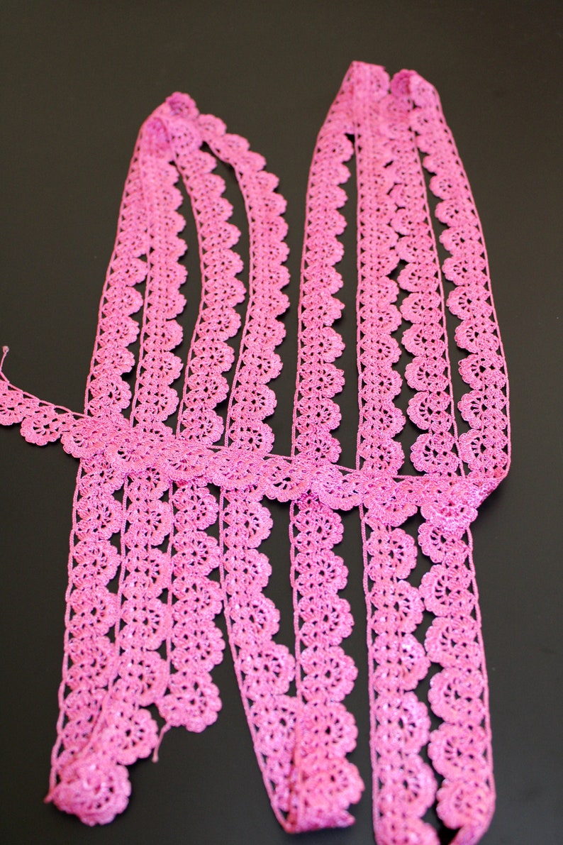 350 Cm Polyester Lace Ribbon, Pink Lace Edge, Floral Lace Edge, Scarf ...