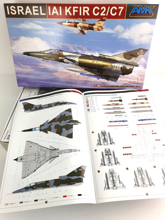 Speelgoed en spellen Miniatuurvoertuigen Israel IAI Kfir C2/C7 Fighter 1:48 Plastic Model Kit ...
