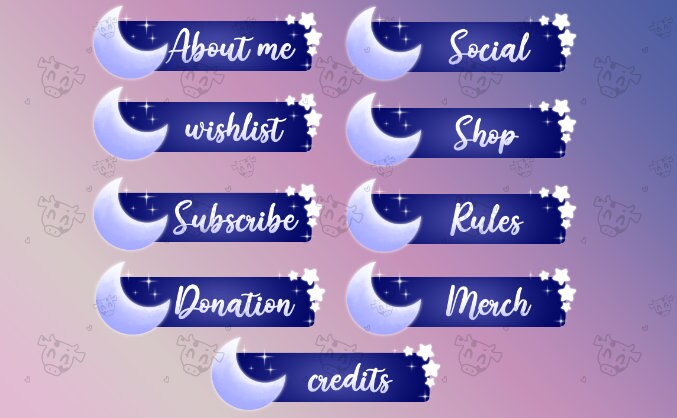 11x Moonlight Panel for Twitch Streamers Rdy2use - Etsy