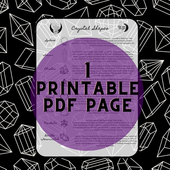 Crystal Shapes Printable PDF Guide Beginner Witch Crystals | Etsy