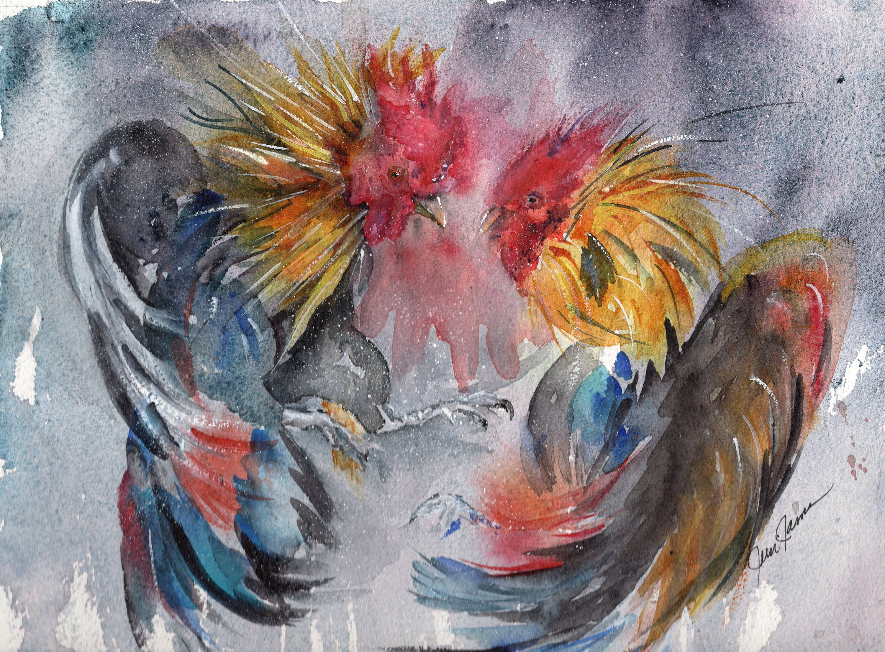 Fighting Rooster Art