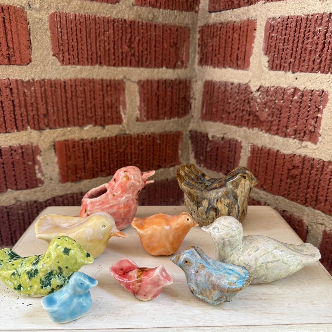 Hand Sculpted Ceramic Birds: Pinch Pot Decorative Accents - Etsy
