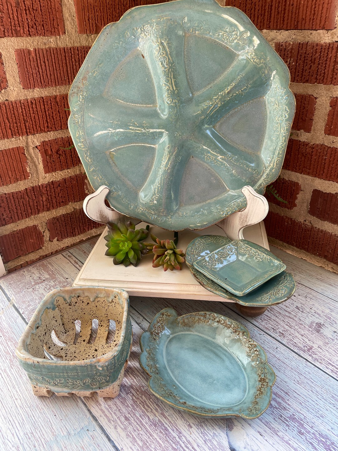 Aqua Divided Dish Mini Dishes Small Serving Dishes Berry - Etsy