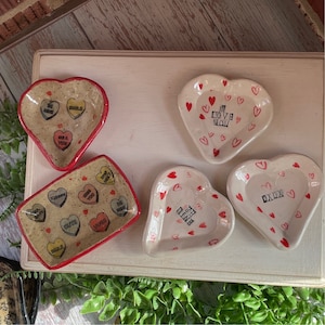 Valentines Heart Mini Dish Sets - Etsy