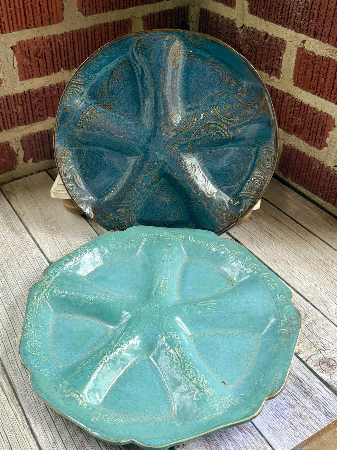 Aqua Divided Dish, Mini Dishes, Small Serving Dishes, Berry Bowl - Etsy