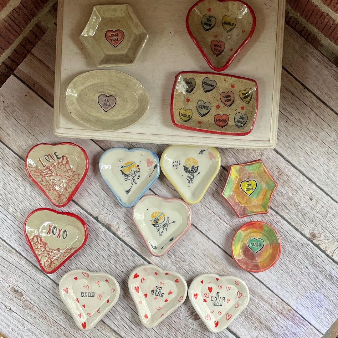 Valentines Heart Mini Dish Sets - Etsy