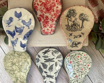 SPOON REST Multi Use White DOGWOOD Flower Stoneware Hand Made - Etsy