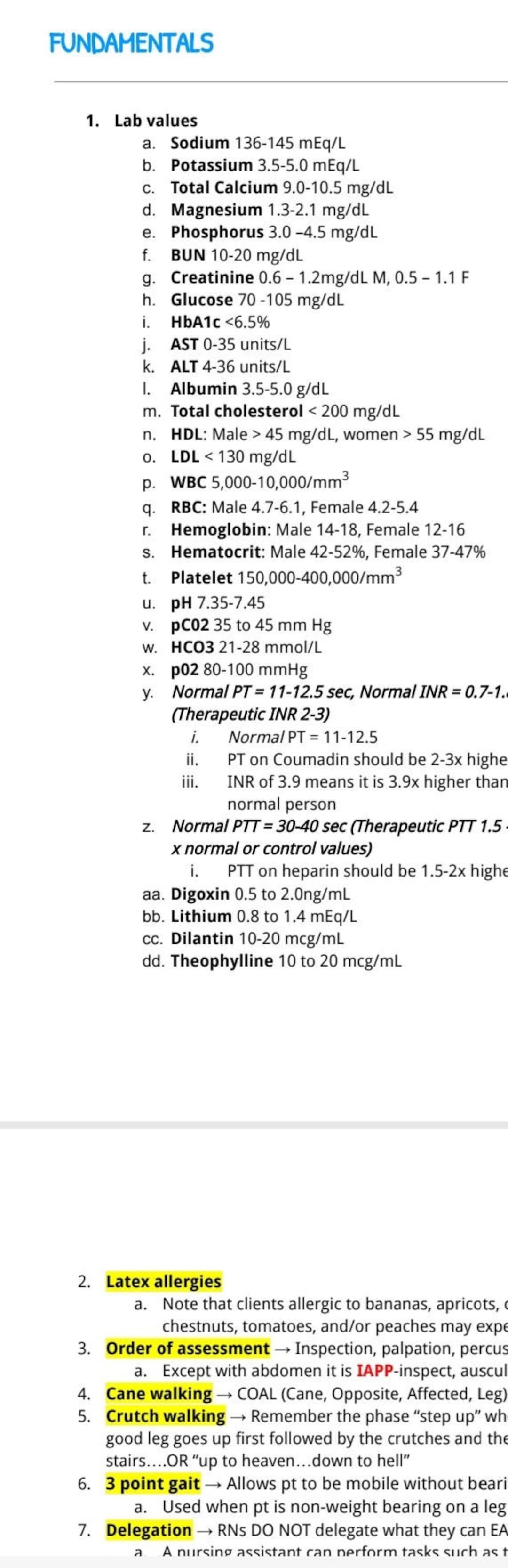 RN LPN LVN Fundamental Study Guide Nursing - Etsy